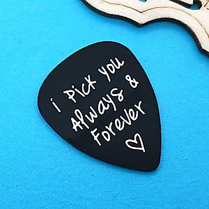 Anniversary Guitar Pick Gifts for Boyfriend Husband I Pick You Guitar Pick for Him Fiance Fathers Day Gift Christmas Birthday Gifts Valentines Day Gifts for Men