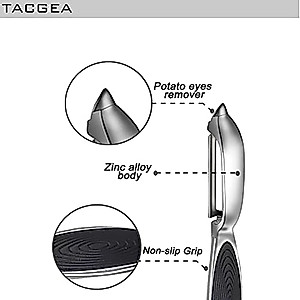 TACGEA Vegetable Peeler for Kitchen 2 Pack & 8 Pack Food Clips