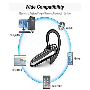 Bluetooth Headset Wireless Earpiece 2023 New Noise Canceling with Mic for Cell Phones, 80H Talking Time Hands-Free Bluetooth 5.1 Earpiece Charging Case in-Ear Wireless Earphones for Truck Driving