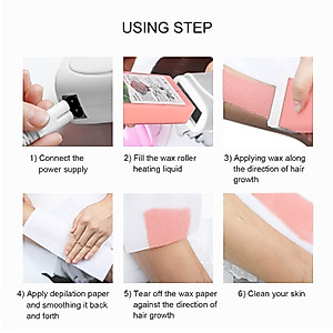 Roll-on Wax Cartridge Body Leg Chest Arm Bikini Armpit Hair Removal Wax Men Women Roller Depilatory Wax for Professional Salons and Home Self Waxing (100g)(Rose)