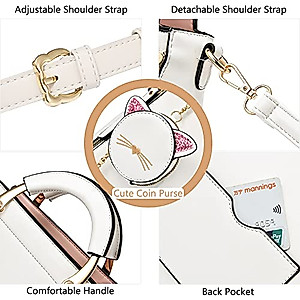 Fashion Ladies Purses and Handbags, Women Leather Top Handle Satchel Cute Shoulder Totes Bags Trendy Crossbody Purses