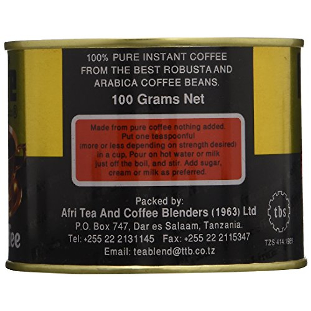 Africafe Instant Coffee Large Tin - 250 Grams