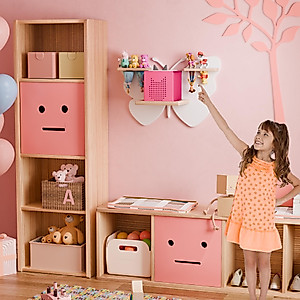 Eostbe Butterfly Tonie Shelf for Tonie and Tonie Box - White Magnetic Tonie Wooden Floating Shelf for Tonie Storage, Cute Tonie Wall Shelf for 8-12 Tonie Figures,Tonie Box Shelf Wall Mounted for Kids