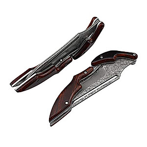 MASALONG Residual Wings KNI191 Damascus folding collection knife (Straight back)