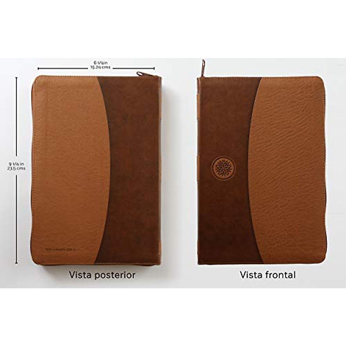 Biblia Reina Valera 1960 Tamaño grande, letra grande piel canela con cremallera / Spanish Holy Bible RVR 1960. Large Size Large Print Brown Leather with Zipper