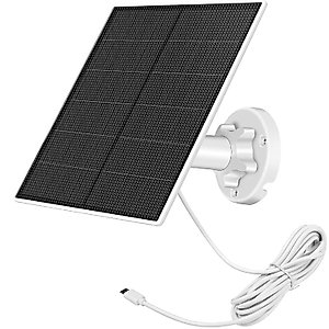 LongPlus Solar Panel for Outdoor Camera Wireless Camera,CG6/X83, IP66 Waterproof Solar Panel with 10Ft Micro USB Port, Power Supply for Security Camera (Micro USB Port)