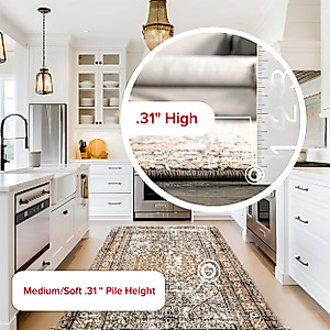 nuLOOM Charvi Distressed Medallion Fringe Area Rug - 10x14 Area Rug Vintage Beige/Ivory Rugs for Living Room Bedroom Dining Room Kitchen