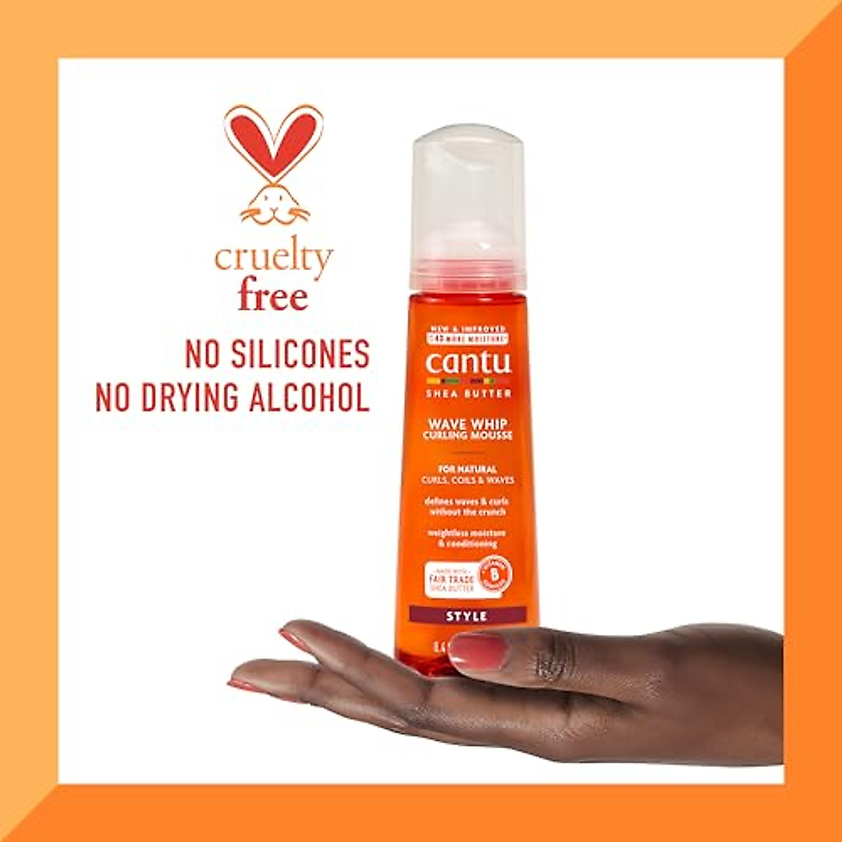 Cantu Wave Whip Curling Mousse with Shea Butter for Natural Hair, 8.4 oz (Packaging May Vary)