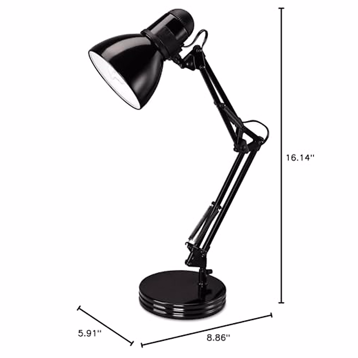 Alera ALELMP603B 6.75 in. W x 11.5 in. D x 22 in. H Adjustable Arm Architect Desk Lamp - Black