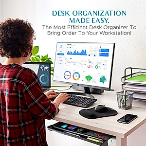 Pencil Drawer by NYCCO Underdesk Drawer 23 Inch Wide - Ball-Bearing Slides - Black