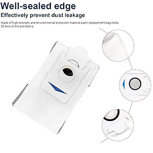 Moupaa 6PCS Dust Bags for Ecovacs Deebot X5 Pro/ X5 Omni/ X2/ X2 Pro/ DEX86 Robot Vacuums Replacement Spare Parts