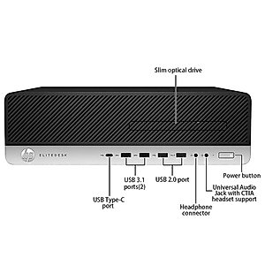 HP Elitedesk 800 G3 SFF Small Desktop Computer, Intel Quad-Core i5-6500 up to 3.6GHz, 16GB DDR4, 256GB PCIe SSD+500GB HDD, 4K Support, USB-C, RJ45, 2X DP, DVD, PDG Network Cable, Win 10 Pro (Renewed)