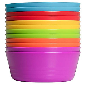 Klickpick Home Set Of 12 Kids colorful Snack Bowls set Toddlers Cereal Bowl Set Children Bowl Kid Microwave Dishwasher Safe BPA Free Bowls - 6 colors