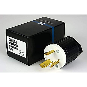 TEMCo Industrial NEMA Replacement Plug UL Listed L6-30 Male, Female, Pair for Generator, RV, Camper, Welder