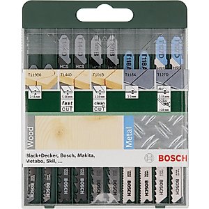 Bosch DIY 10tlg. Stichs盲geblatt-Set Wood and Metal zum S盲gen in Holz und Metall