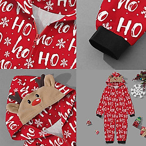 Christmas Pajamas Family Matching Pyjamas Set Holiday Sleepwear Pjs Gifts for Mens Womens Reindeer Loungewear Xmas Jumpsuit Mom L