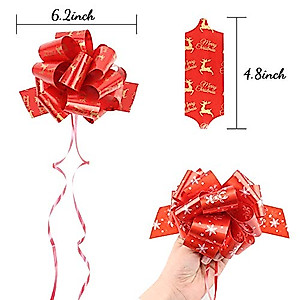 3 otters Christmas Bows, 26PCS Christmas Pull Bows 6.2inch Gift Ribbon Pull Bows, Wrapping Accessory for Xmas Present