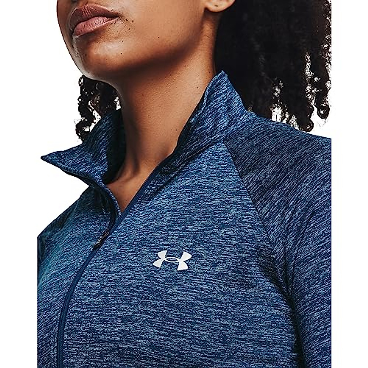 Under Armour Womens Tech Twist ½ Zip Long-Sleeve Pullover, (427) Varsity Blue/Blizzard/Metallic Silver, Large