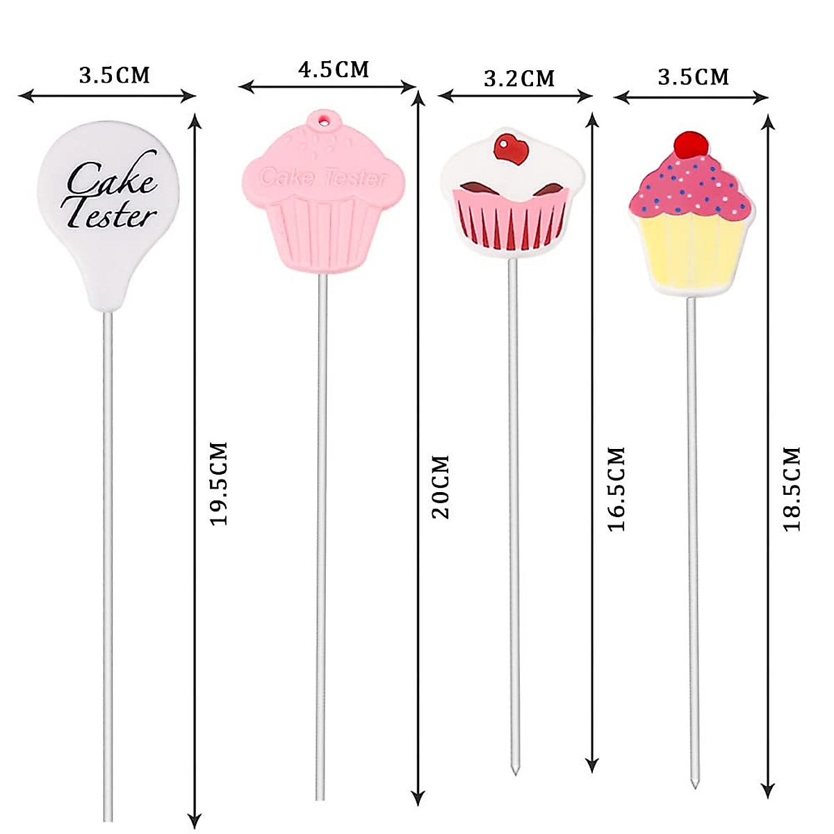 4 Pcs Cake Tester, Stainless Steel Cake Testing Needles Reusable Cake Probe Cake Skewer Needles for Kitchen Home Baking Tools Stocking Stuffers Christmas Gifts for Bakers