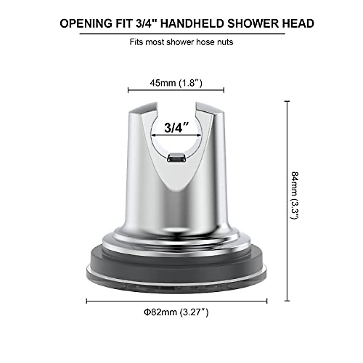 Shower Head Holder, Vacuum Suction Cup Handheld Shower Head Holder Bracket, Removable Polished Chrome Wand Holder for Bathroom