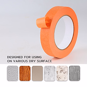 Lichamp 2 Pack Orange Painters Tape 1 inch, Orange Masking Tape 1 inch x 55 Yards x 2 Rolls (110 Total Yards)