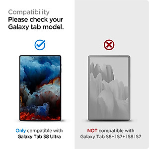 Spigen Tempered Glass Screen Protector [GlasTR EZ FIT] Designed for Galaxy Tab S8 Ultra [9H Hardness/Case-Friendly]