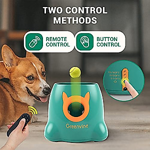 Greenvine Automatic Dog Ball Launcher Interactive Ball Thrower Fetch it Machine 6 Balls Included Premium