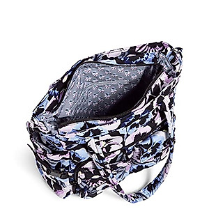 Vera Bradley Women's Cotton Utility Tote Bag, Plum Pansies - Recycled Cotton, One Size