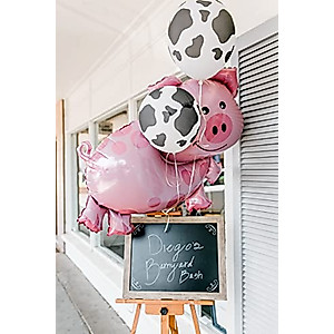 2 Pcs Pink Pig Shaped Jumbo Mylar Foil Balloon Farm Animal Themed Party Decorations Birthday Baby Shower Decor Supplies
