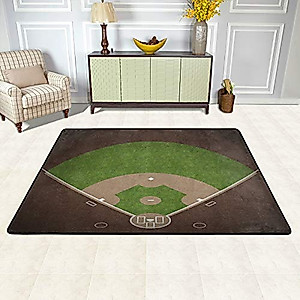 ALAZA American Baseball Field Vintage Area Rug Rugs for Living Room Bedroom 3'x2'