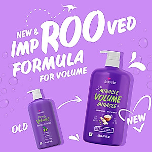 Aussie Miracle Volume Conditioner with Plum & Bamboo for Fine Hair, 30.4 Fluid Ounce (Pack of 4)