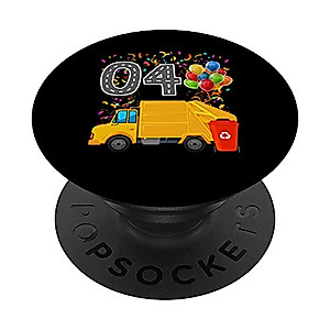 Happy O4 Birthday Rear Loader Garbage Truck PopSockets Swappable PopGrip