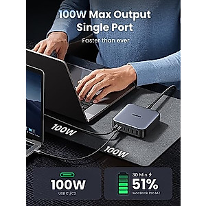 UGREEN 200W USB C Charger, Nexode 6 Ports GaN Desktop Charger, USB C Charging Station Compatible with MacBook Pro/Air M1 M2, iPad Pro/Air, iPhone 15 Pro Max/14, Galaxy S23 Ultra, Steam Deck, Dell XPS