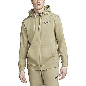 Nike Men Dri-FIT Full-Zip Training Hoodie (as1, alpha, l, regular, regular, Neutral Olive/Black)