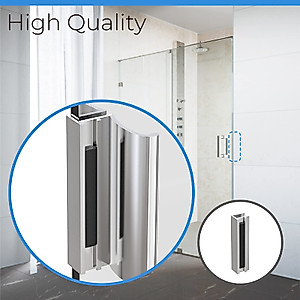 Upgrade Shower Door Magnet - 2-1/2" Long Glass Shower Door Magnet Replacement for Swing Shower Doors Shower Door Handles Shower Door Strike Jamb (Black)