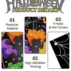 Deroro Halloween I Smell Children Door Cover Decorations, Sanderson Sisters Witches Hocus Pocus Front Door Banner Background, Spider Web Bats Black Cat Holiday Indoor Outdoor Home Decor 3 x 6 FT
