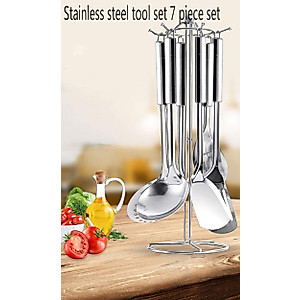 7Pieces Stainless Steel Kitchenware Set Cooking Spoon Shovel Spatula Soup Colander Home Kitchen Utensils Tools Gifts Kitchen