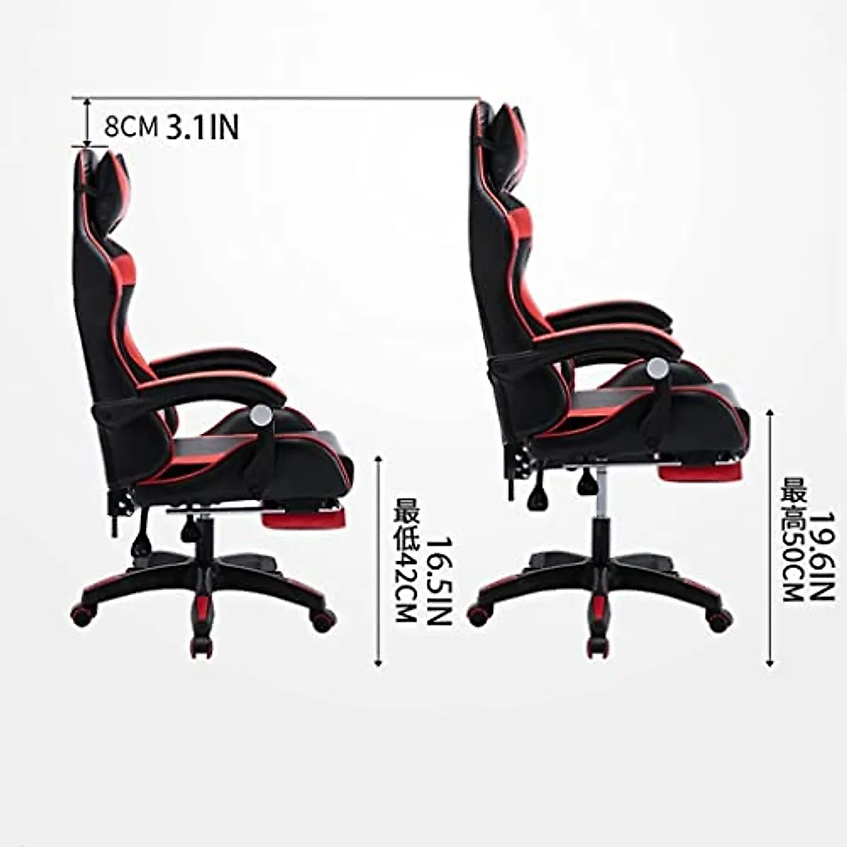 Comfort Office Chair Office Chair Ergonomic Desk Chair Height Adjustable Computer Chair Comfortable Armrest Gaming Chair Home Executive Chairs Firm Seat Cushion (Black+White)