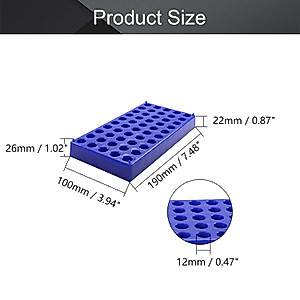 Othmro 2Pcs 50 Positions Plastic Test Tube Rack Holder, Blue Rectangular shape Durable Detachable Centrifuge Tube Rack Bracket Rack for Microcentrifuge Tubes Ideal for laboratory