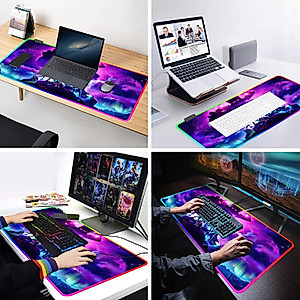 RGB Large Gaming Mouse Pad Galactus Skin,12 Lighting Modes & Non-Slip Rubber Base Mousepad-Long Glowing Laptop Desk Pad,Computer Keyboard and Mice Combo Pads Mouse Mat-31.5X15.7