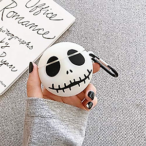 Jowhep Case for AirPod Pro 2019/Pro 2 Gen 2022 Cartoon Cute Silicone Cover with Keychain Fashion Funny Soft Skin for Air Pods Pro Girls Boys Kids Shell Cases for AirPods Pro Luminous Skull