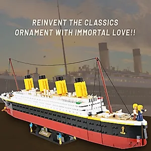 Yanscian Titanic Ship Model Building Block Brick kit Set Toy for Kids & Adults, 2401 PCS Titanic Cruise Ship Compatible Educational Construction Age 6+