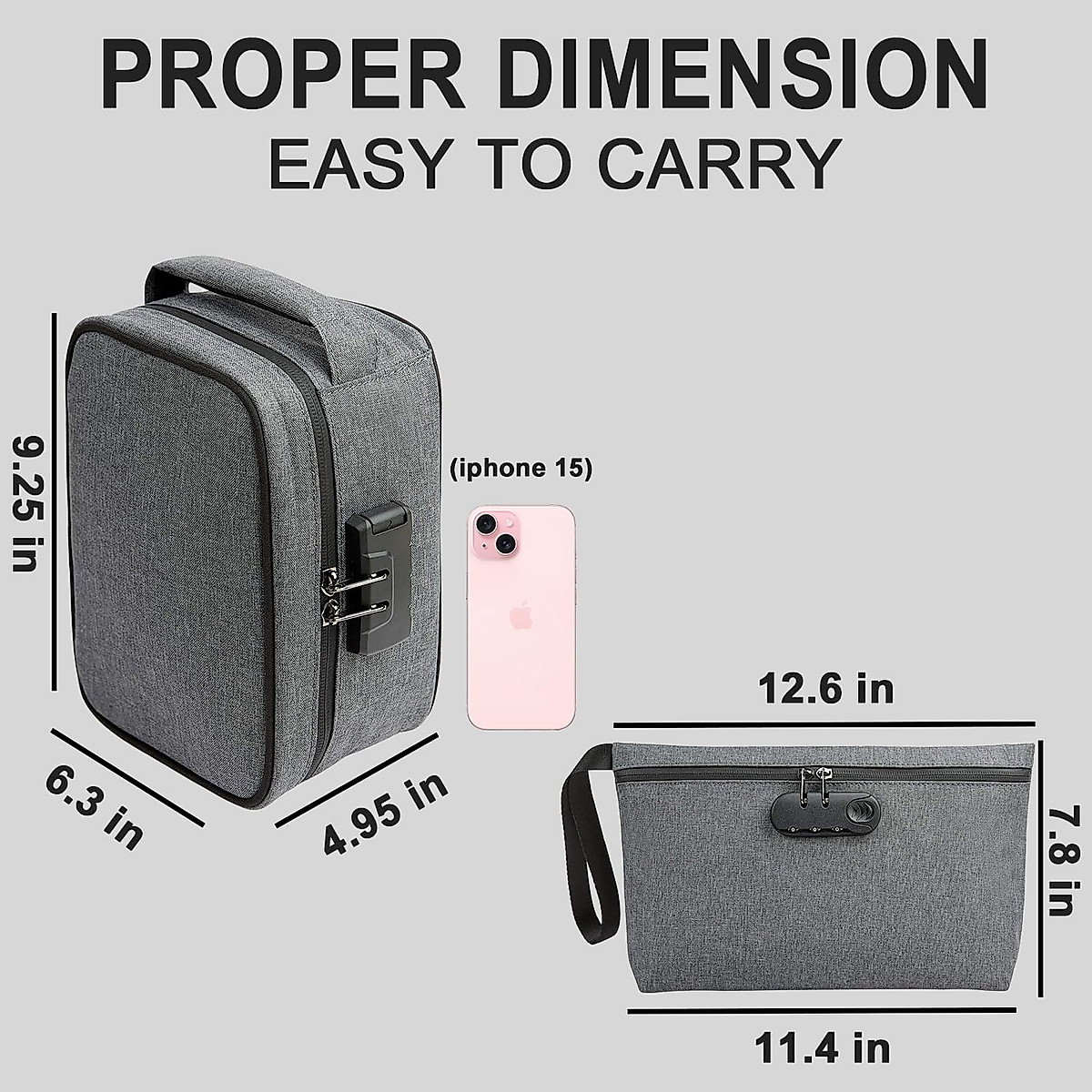 TARFEPA Large Water-Resistant Storage Box with Combination Lock, Portable Storage Case, Ziplock Bag Organizer Lockable Bag for Home and Travel Great Gifts for Women/Men