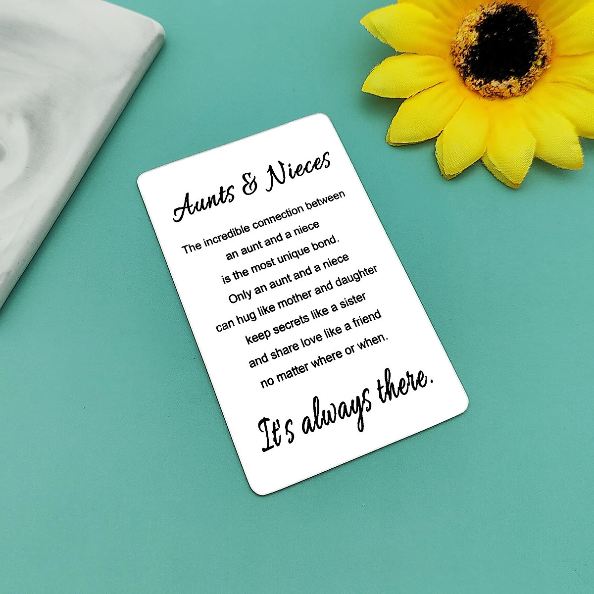 Aunt Niece Gifts Engraved Wallet Insert Card Aunt Gifts for Women Birthday Gift for Niece Girl Niece Gift from Her Auntie Graduation Gifts from Aunt Metal Wallet Insert Card Mothers Day Jewelry