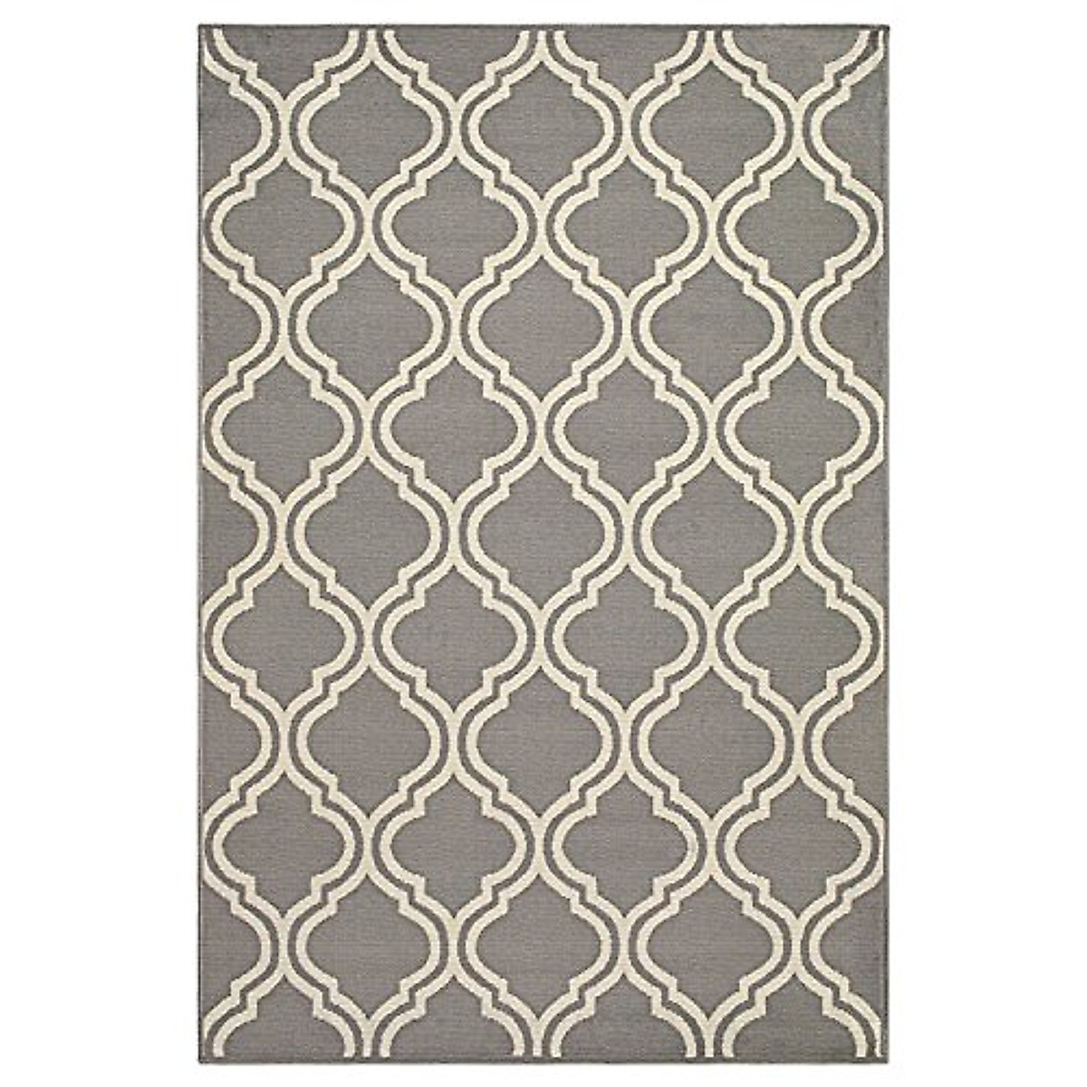 SUPERIOR Contemporary Ornamental Double Trellis Power-Loomed Indoor Area Rug, 8' x 10', Gray
