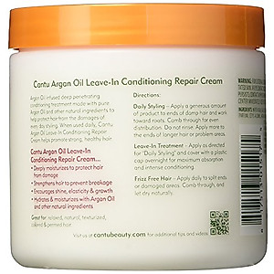 Cantu Argan Oil Leave-In Conditioner Repair Cream 16 Ounce (473ml) (2 Pack)