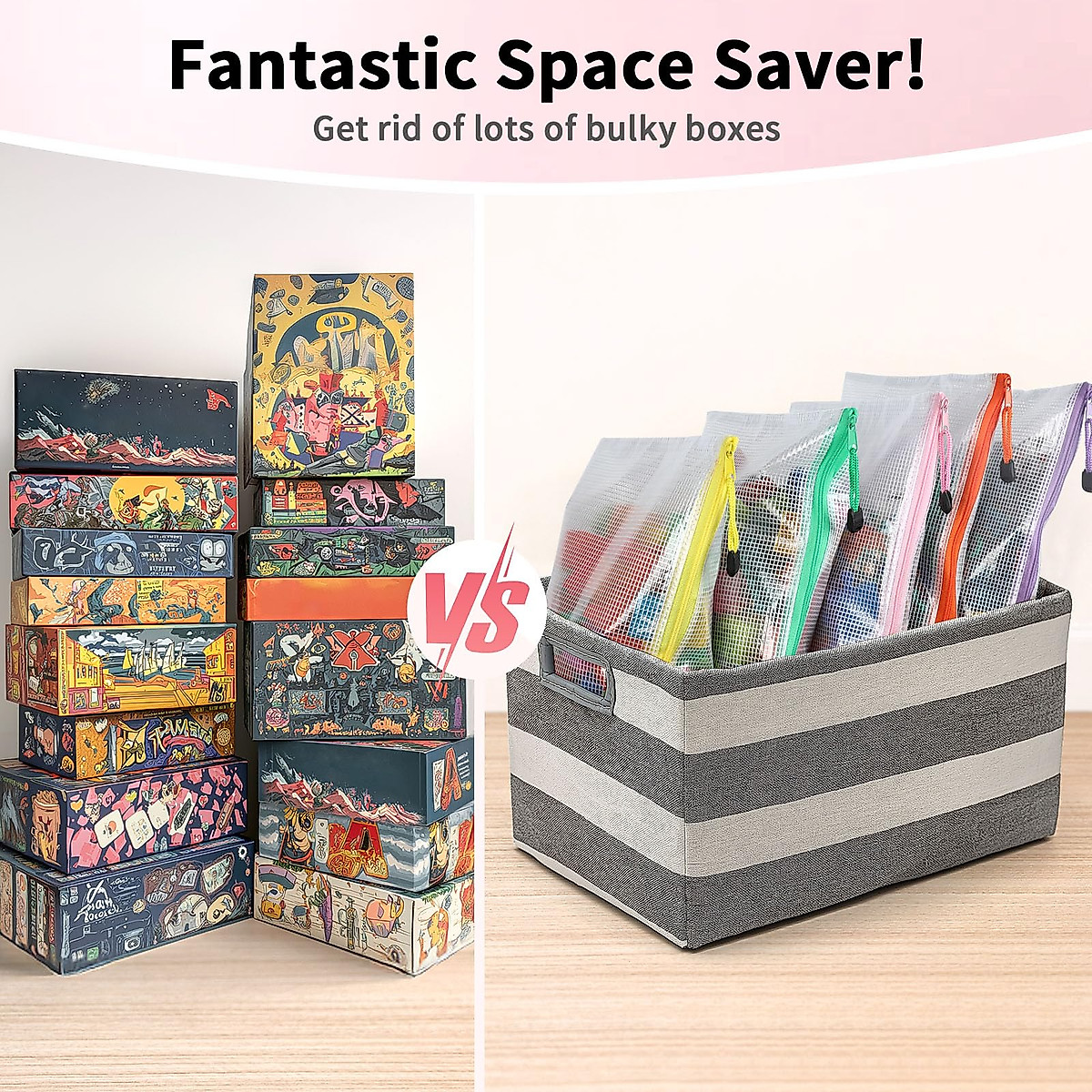 Umriox Zipper Pouch, 16.9x12.4 in (12 Colors, 12 Packs), Extra Large Zipper Bags, Waterproof Zipper Pouches for School Office Supplies, Puzzles, Board Game Storage & Cross Stitch Projects