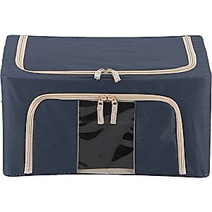 Fuji Boeki 63513 Storage Box, Width 15.4 x Depth 11.4 x Height 7.9 inches (39 x 29 x 20 cm), Blue, 5.6 gal (22 L), with Small Window, Stackable
