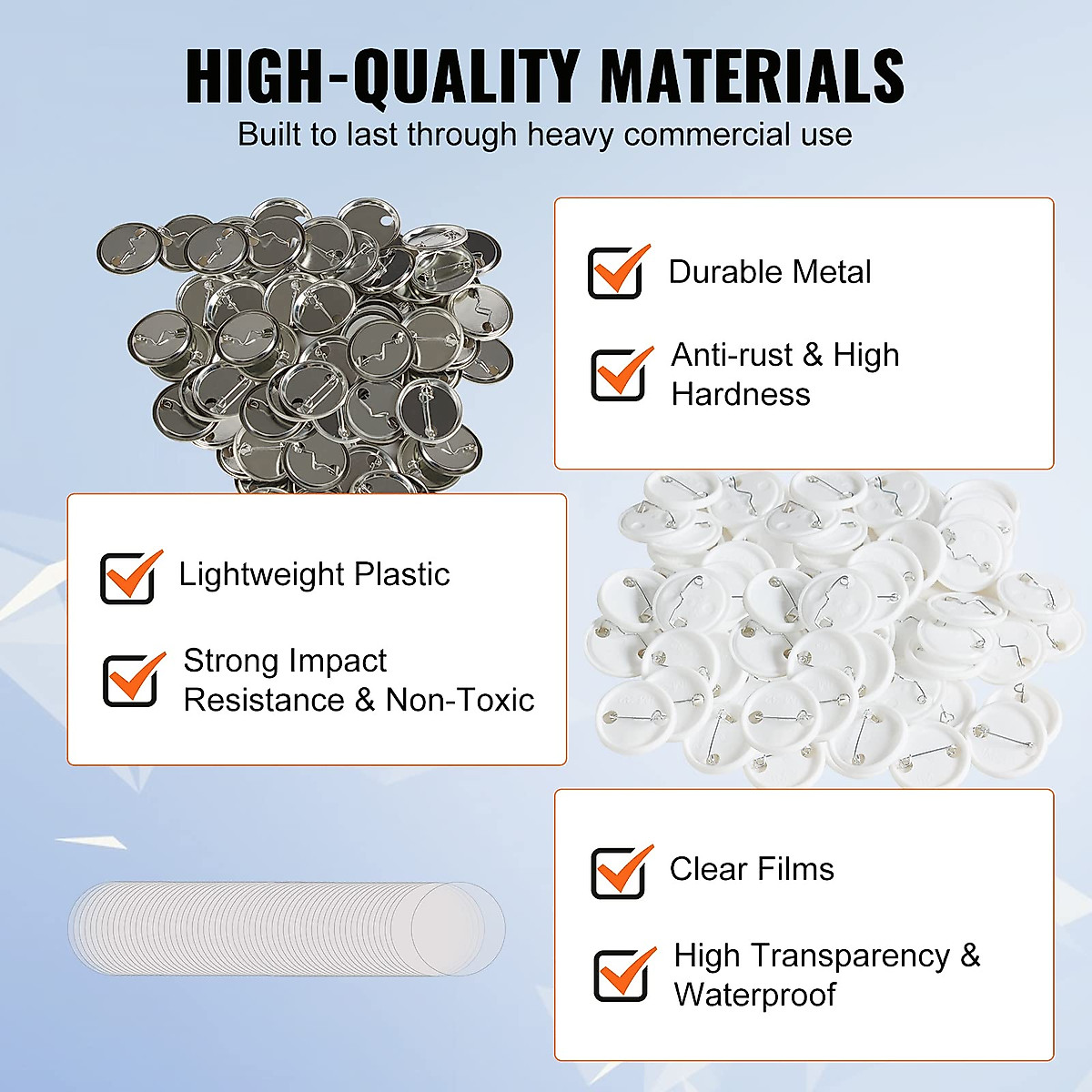 VEVOR Pin Back Button Parts for Button Maker Machine (32mm)