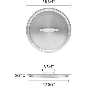 TrueCraftware- 40 Quart Aluminum Sauce Pot Lid 18-3/4" Diameter x 5/8" Thickness– Cooking Sauce Pot Lid Multipurpose Sauce pot Cover Simmering Pot Lid Cookware for Home Kitchen or Restaurant